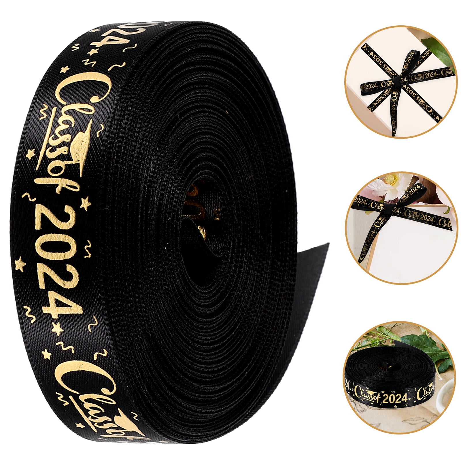 ORDDIART 1 Roll Graduation Season Ribbon in Black and Golden for 2024 ...