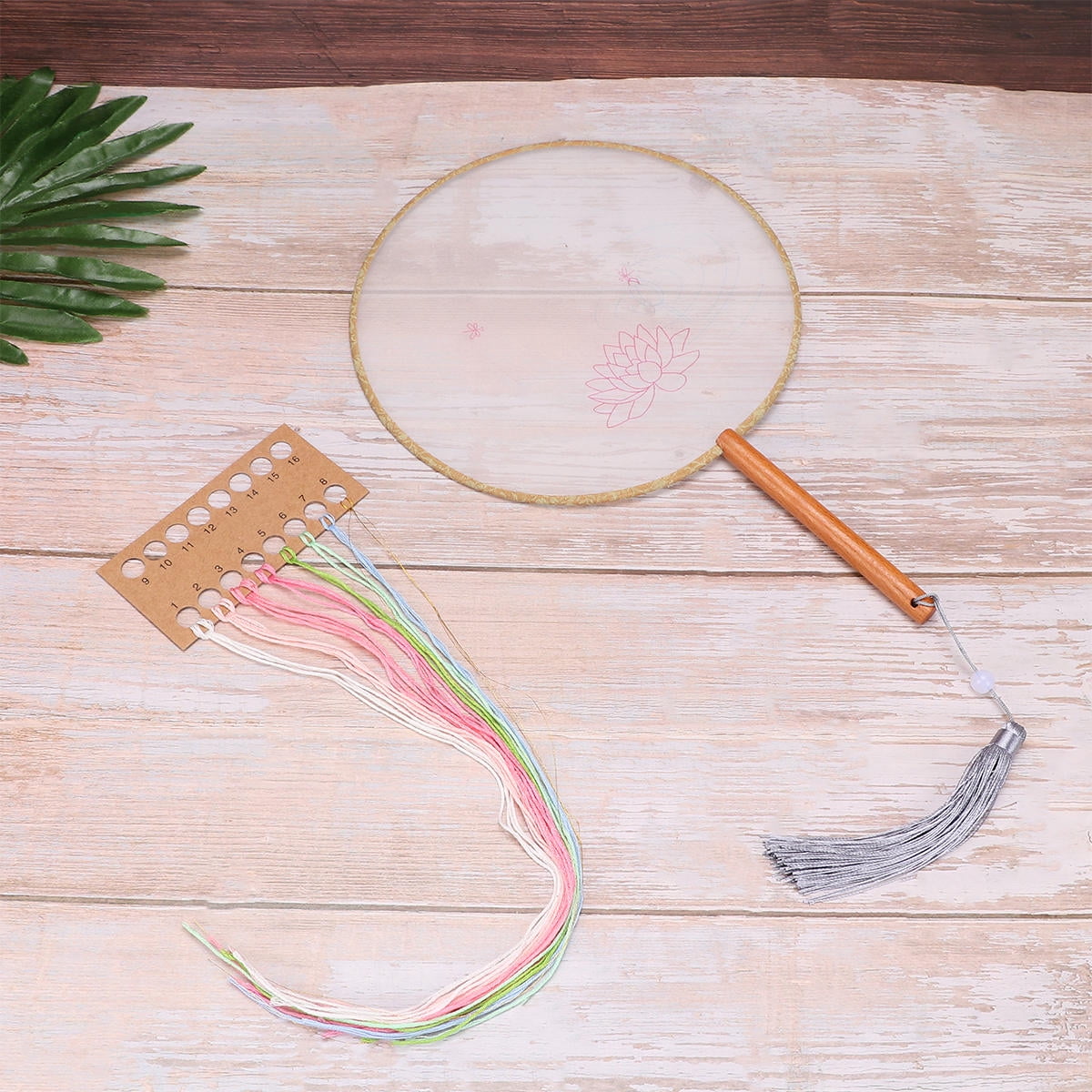 ORDDIART 1 Set Chinese Embroidery Fan Diy Kit Traditional Chinese Style ...