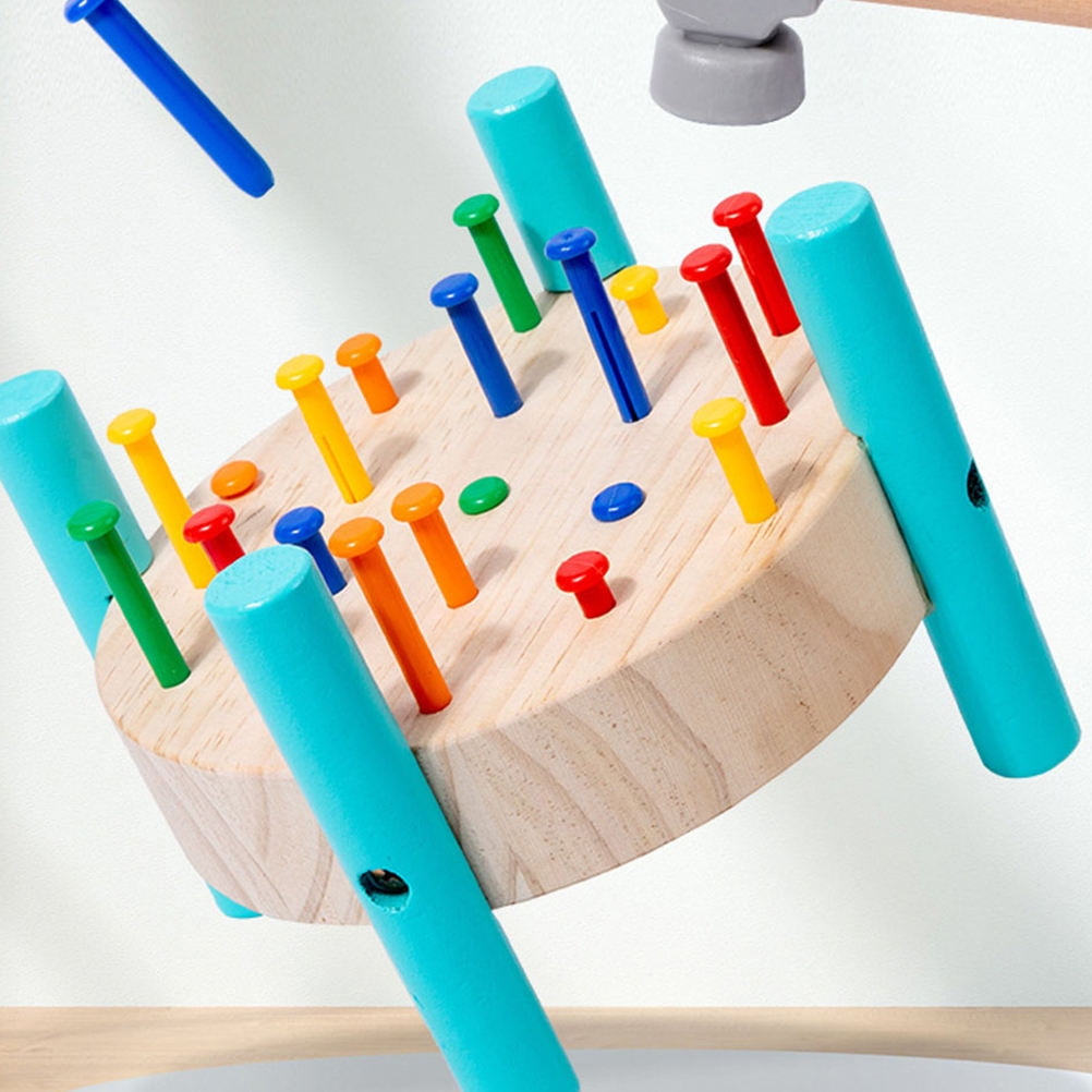 SOPOTUTU Toddler Hammer Toy Pounding Platform Hammer Toy Wood 1 Set ...