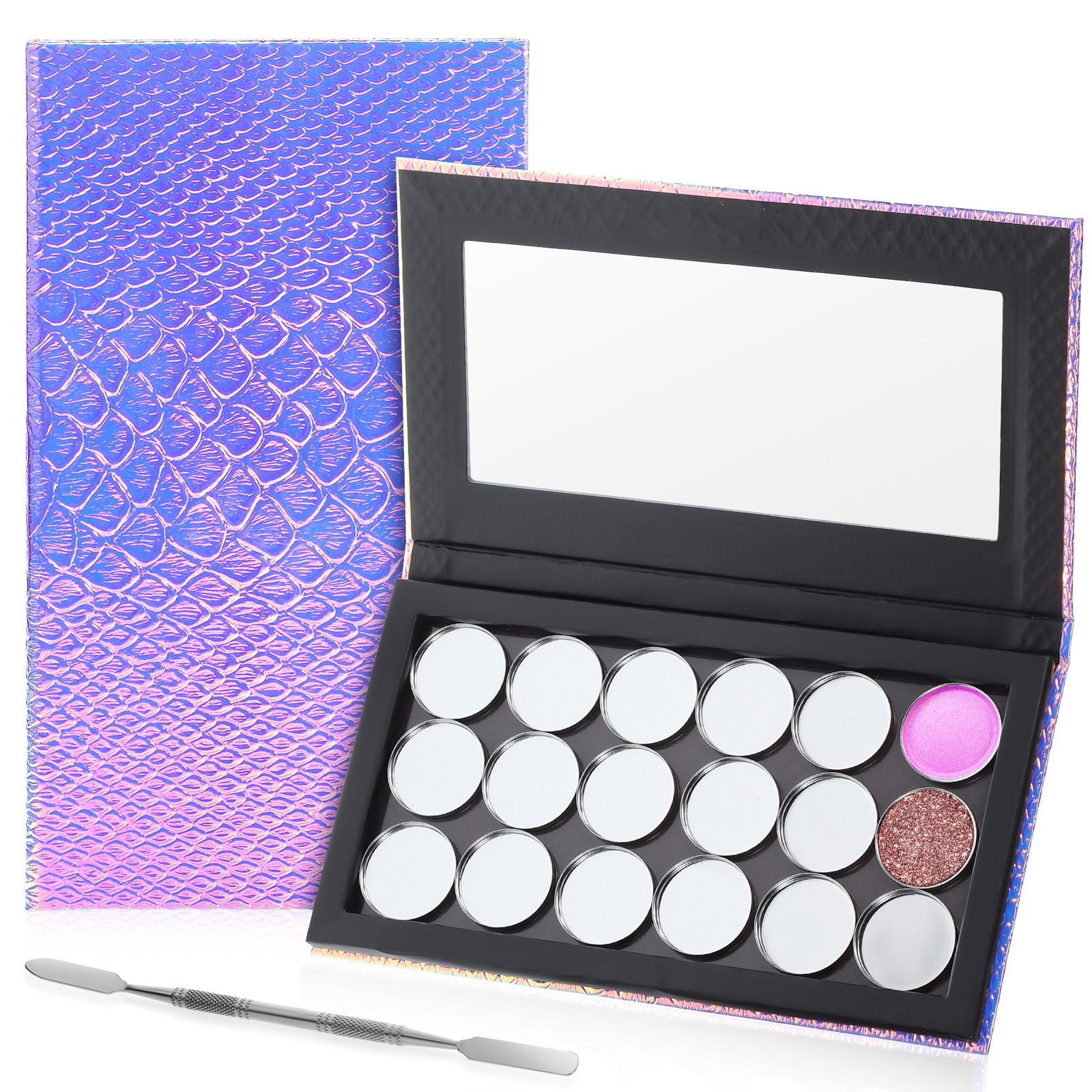 ORDDIART 1 Set Empty Eyeshadow Tray Assorted Color Stainless Steel and ...