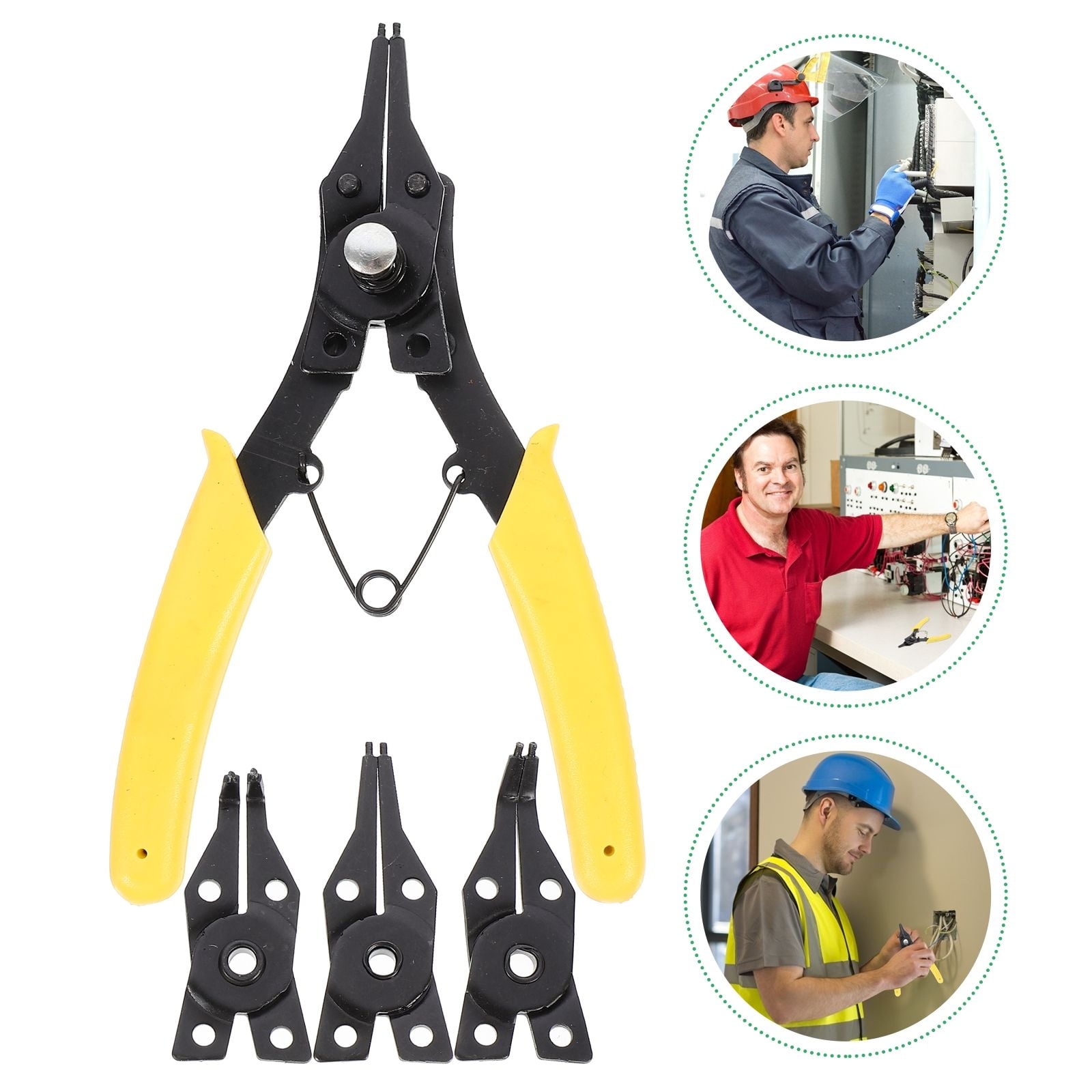 ORDDIART 1 Set Plier Yellow Ergonomic Handle for Circlip Removal and ...