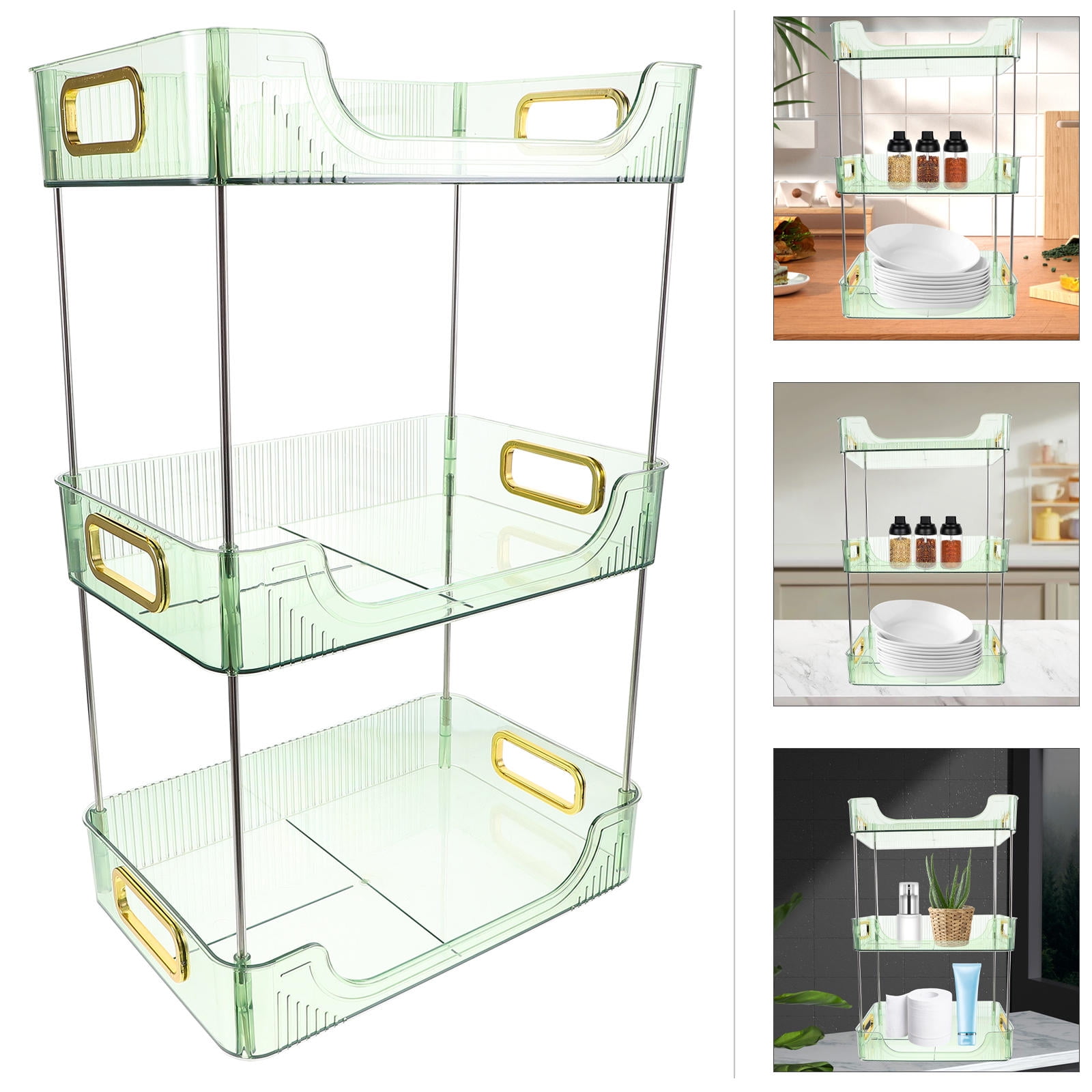 ORDDIART 1 Set Rectangular Green Space-saving Rack For Kitchen Counter ...