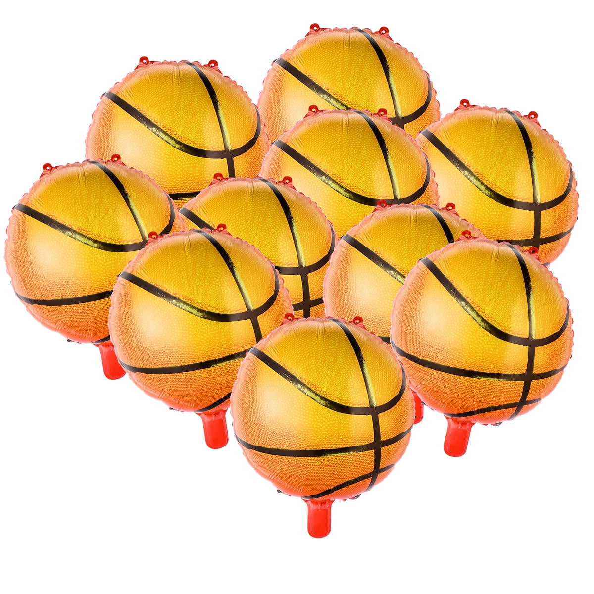 ORDDIART 10 Pcs Large Basketball Balloons Aluminium Foil Sports Themed ...