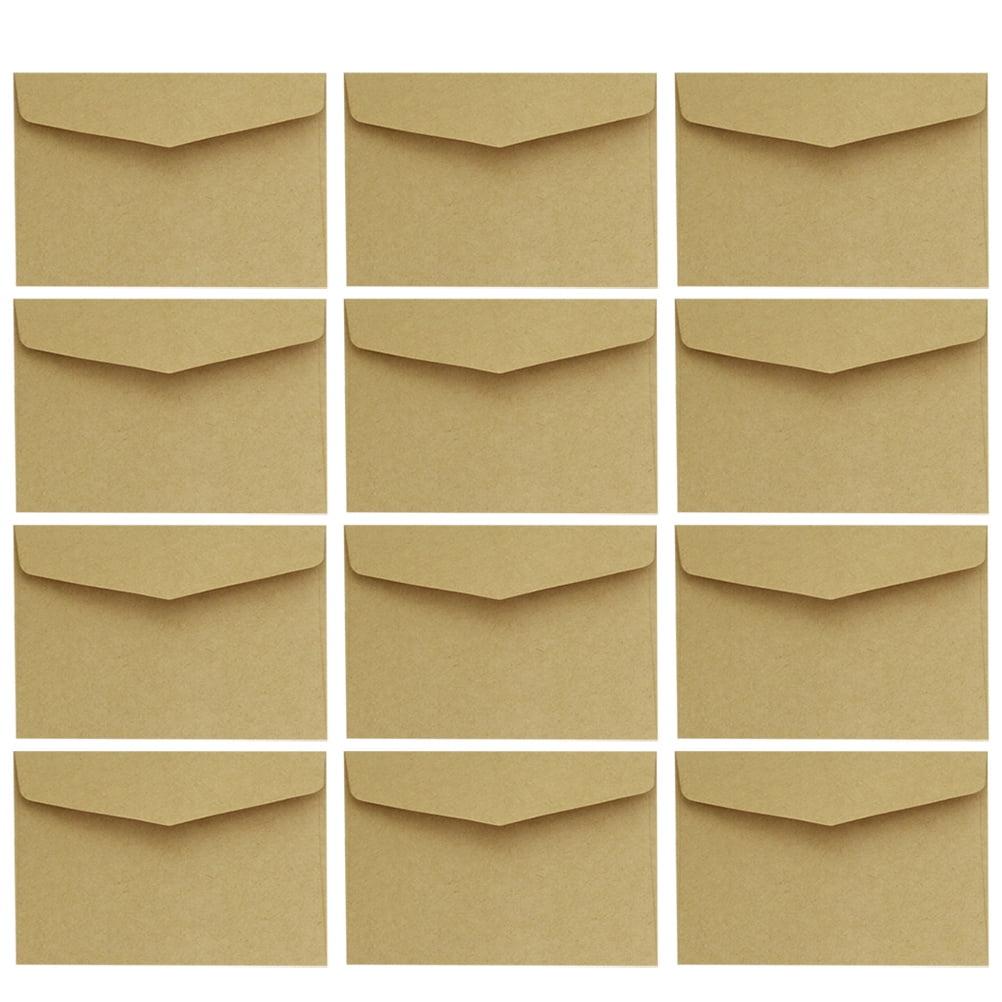 ORDDIART 100Pcs Khaki Rectangular Mini Paper Envelopes For Document ...