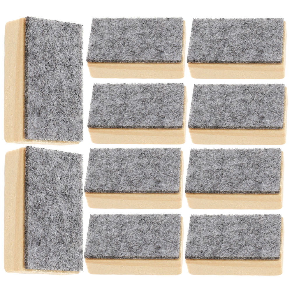 ORDDIART 10Pcs Grey Rectangular Chalkboard Erasers with Wood and Felt ...