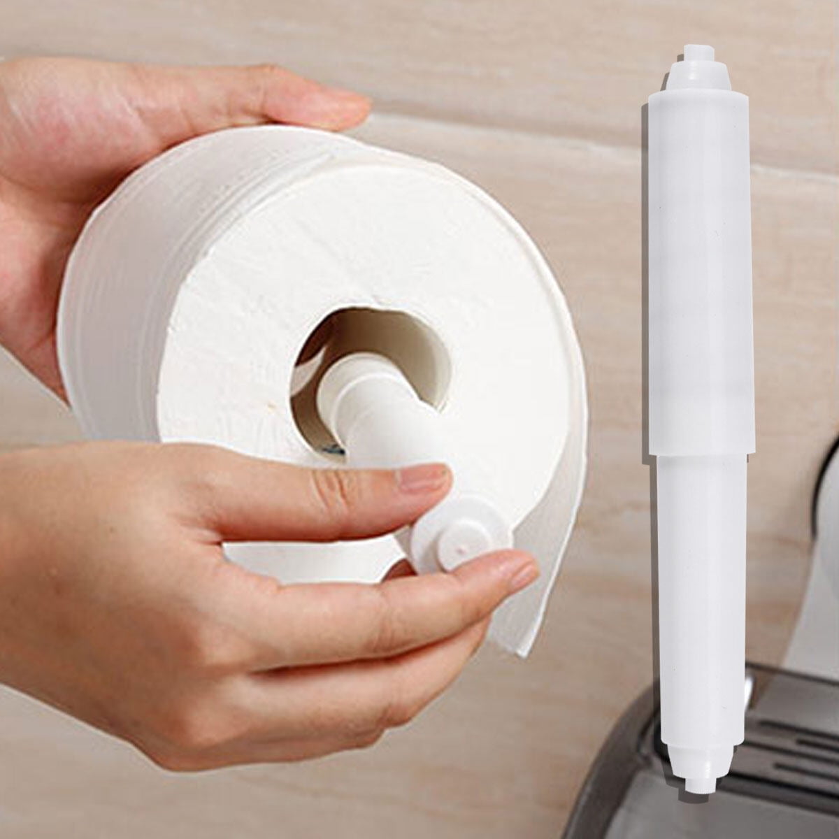 ORDDIART 10Pcs Toilet Paper -All Style Spring Loaded White Plastic ...