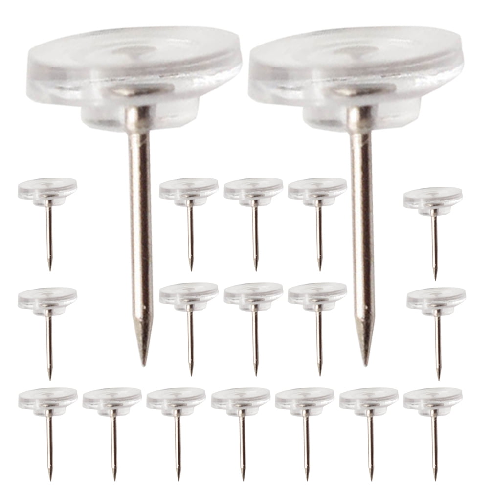 SOPOTUTU Push Pins Clear Pushpins Plastic 100Pcs for Map Marking Simple ...