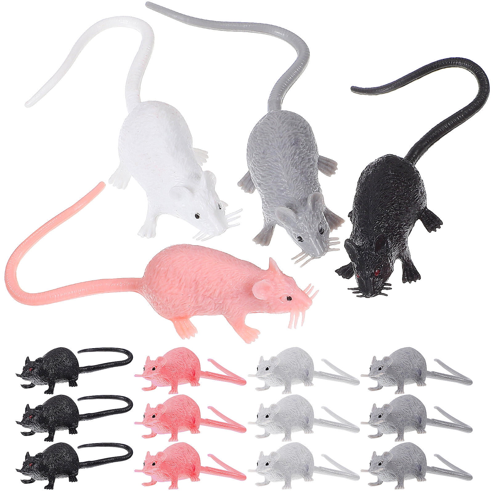 ORDDIART 16Pcs Fake Rats Mice Toy Kawaii Design Plastic Educational ...