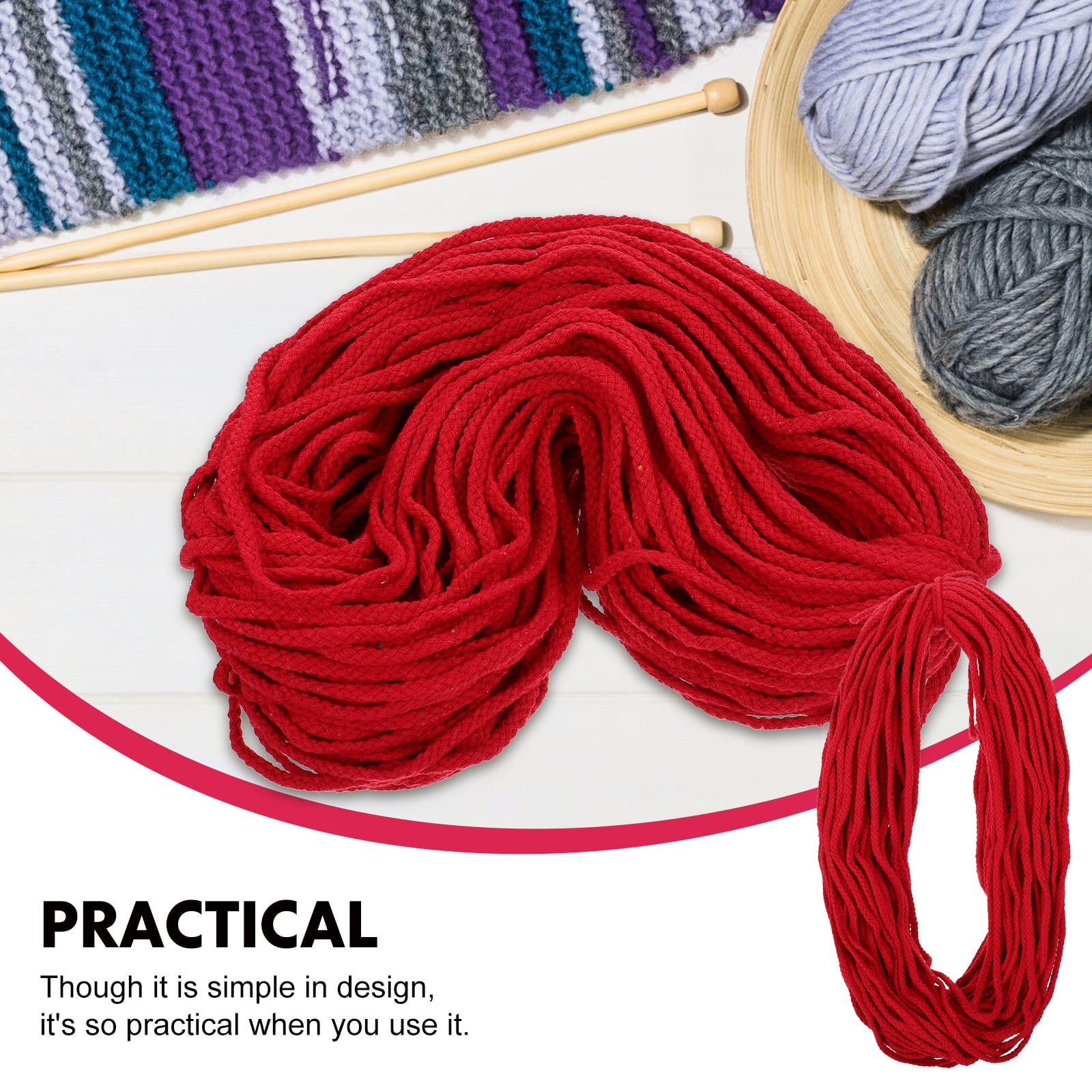 SOPOTUTU Red Polyester Cotton Rope for Clothesline, Tapestries, Crafts ...