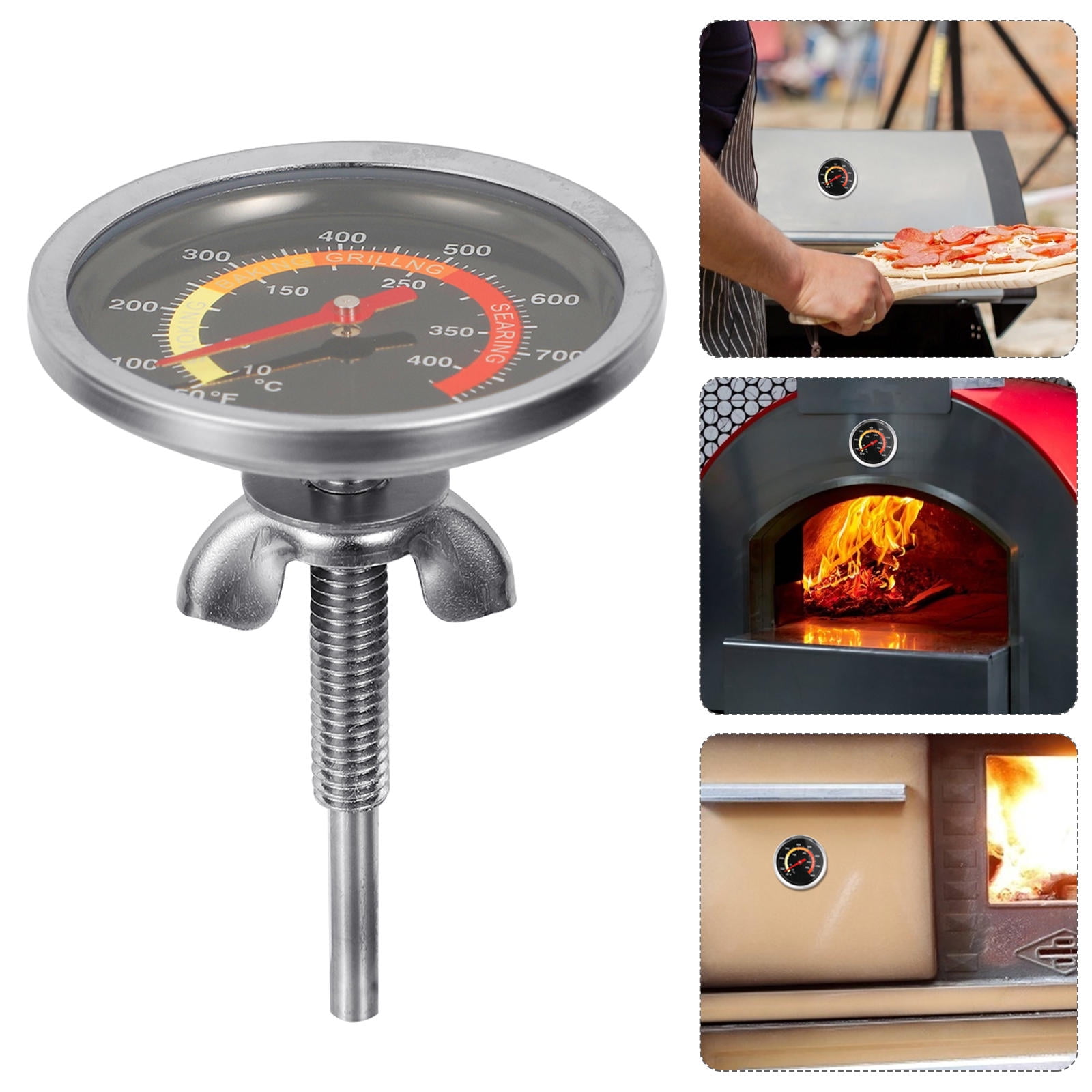 ORDDIART 1Pack Cooking Thermometer Silver 3.15X2.36X2.36Inch Small and ...