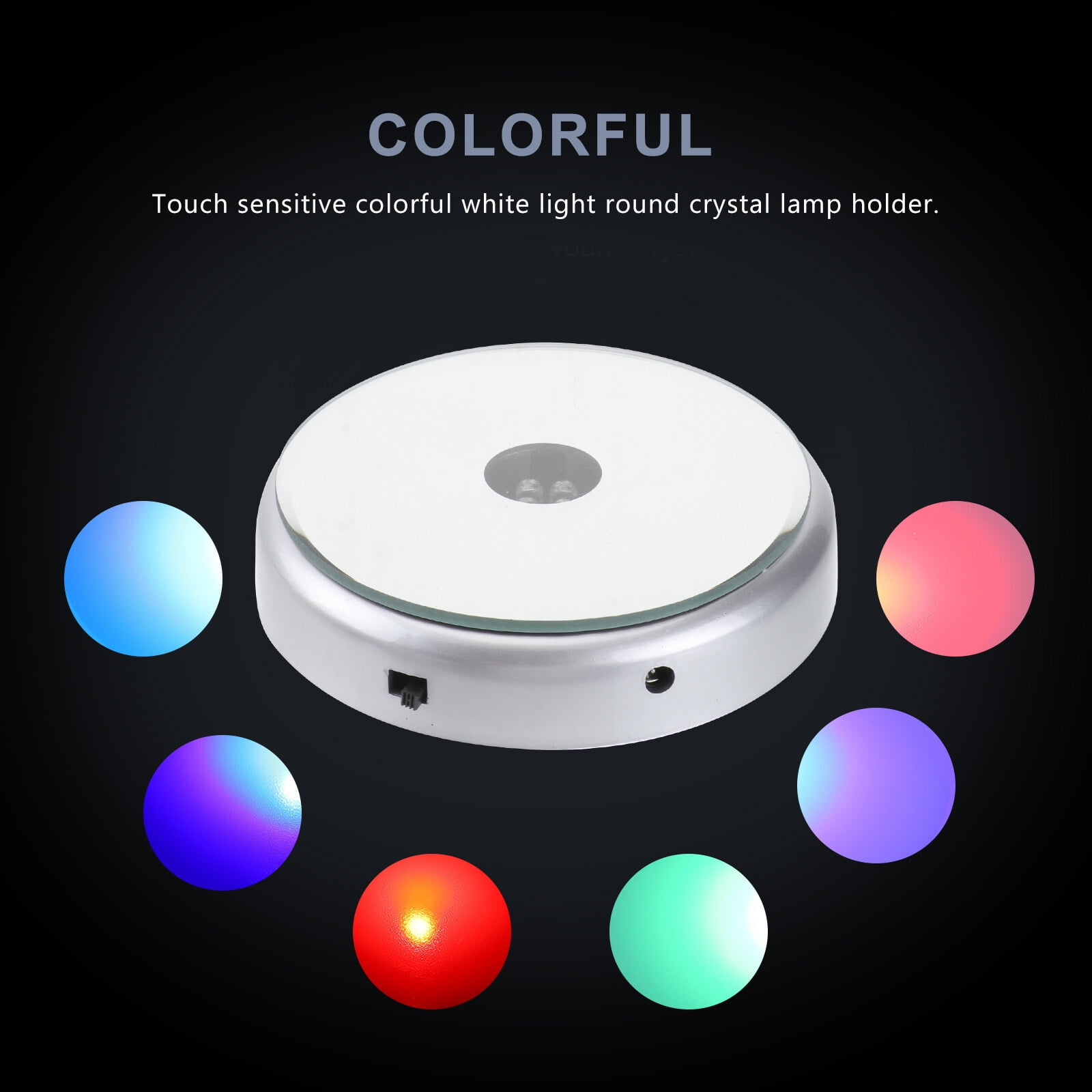 SOPOTUTU Led Base Light Round Glowing Light Base Silver 1Set - Walmart.com