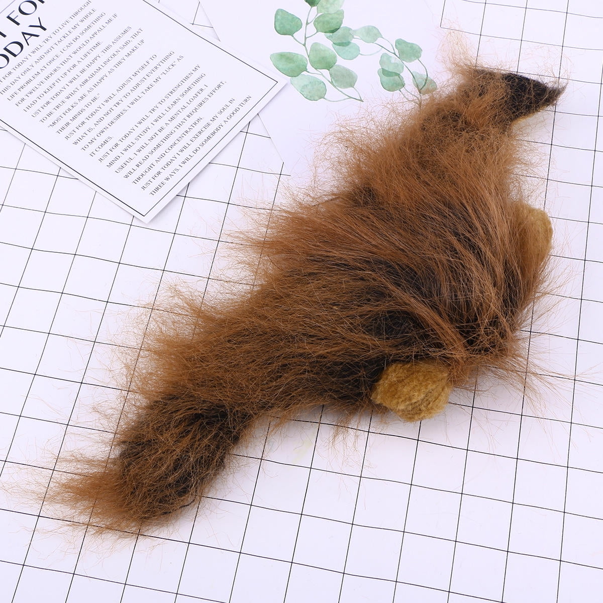 ORDDIART 1Pack Light Brown Polyester Velvet Wig Lion Head Cover for Pet ...