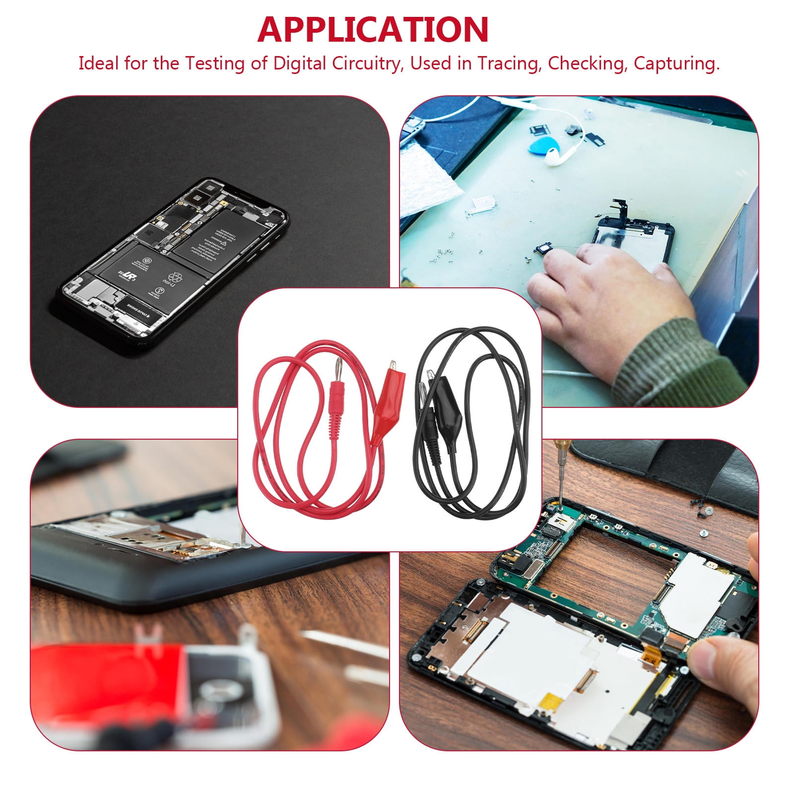 ORDDIART 1Pack Multimeter Replacement Leads Assorted Color 35.4in Metal ...