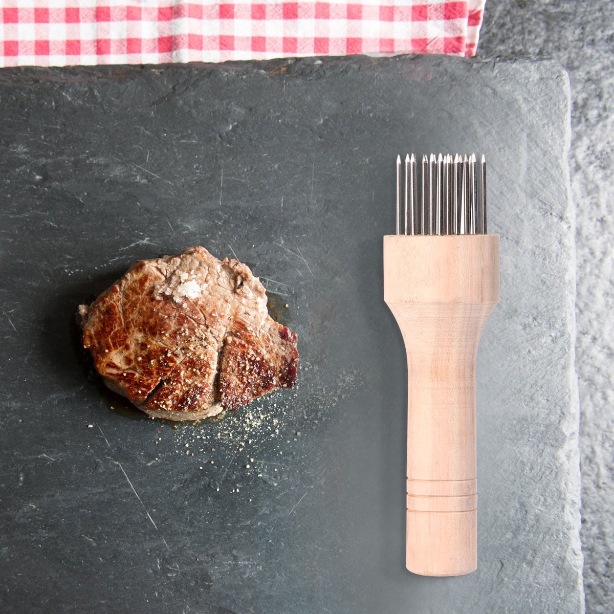 ORDDIART 1Pack Steak Hammer Meat Tenderizer Mallet Stainless Steel Wood ...