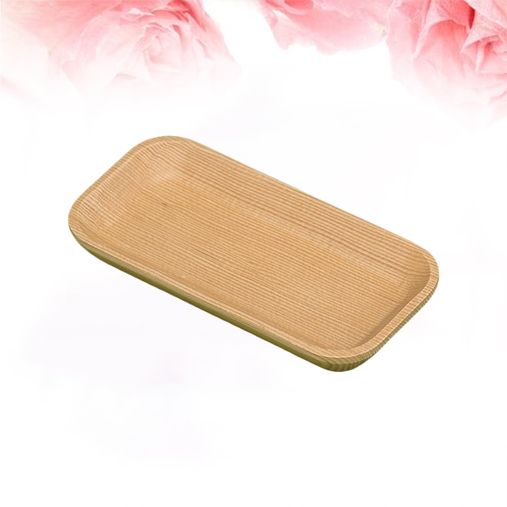 SOPOTUTU Small Wooden Serving Tray Natural Wood Serving Platter for ...