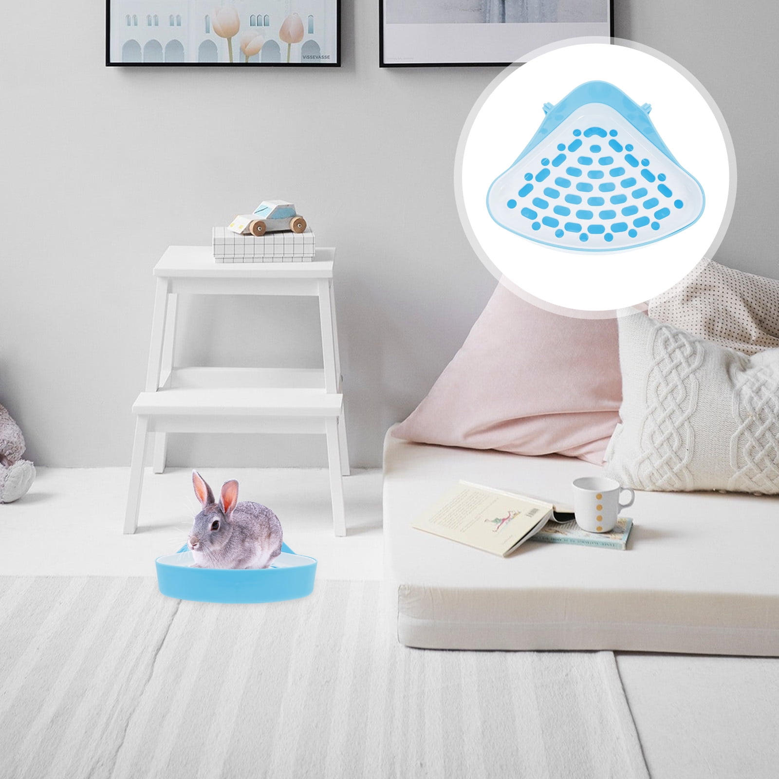 ORDDIART 1Set Blue ABS Rabbit Litter Box for Small Animals Pet Toilet ...