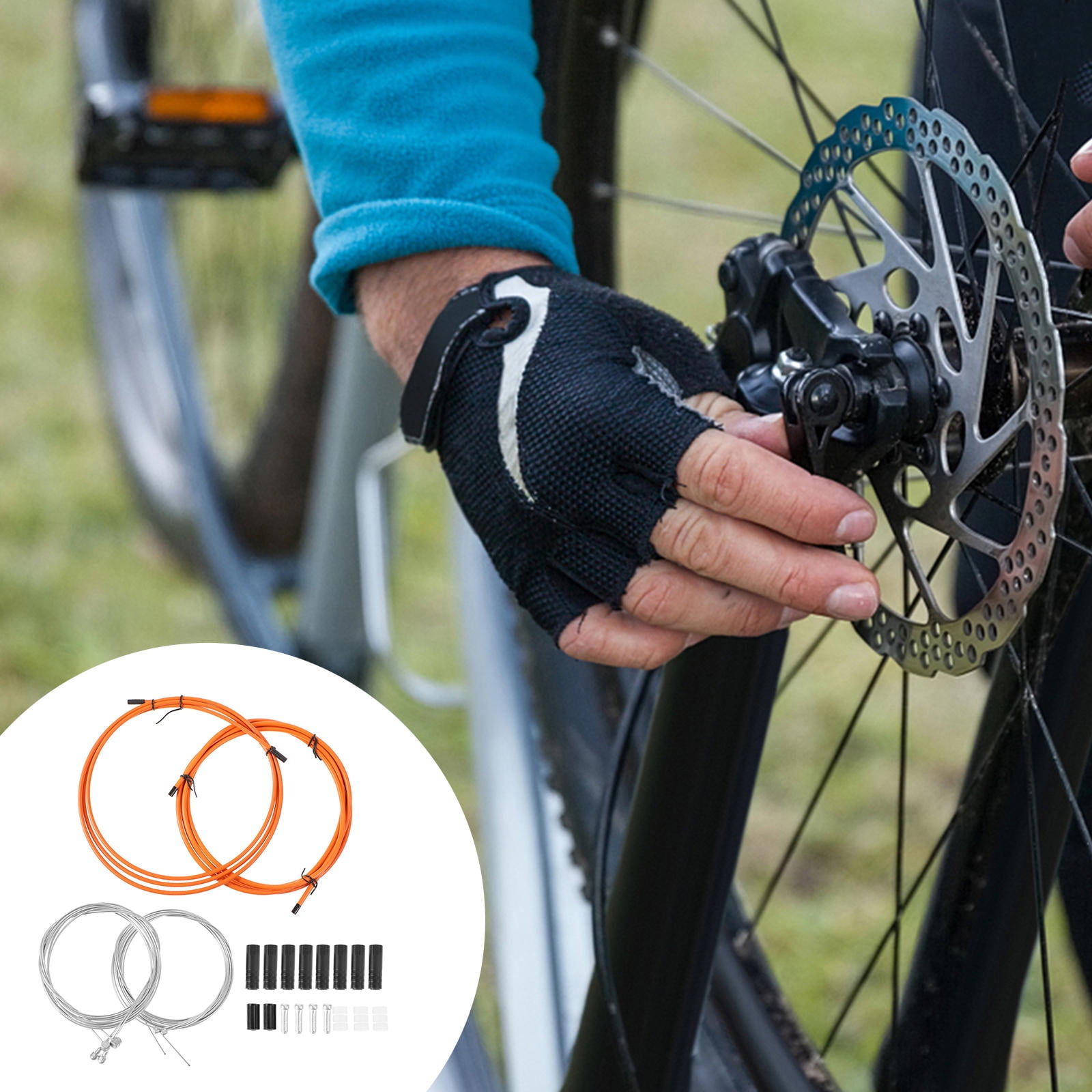 ORDDIART 1Set Orange Steel Wire Bike Brake Cable Housing Kit for ...