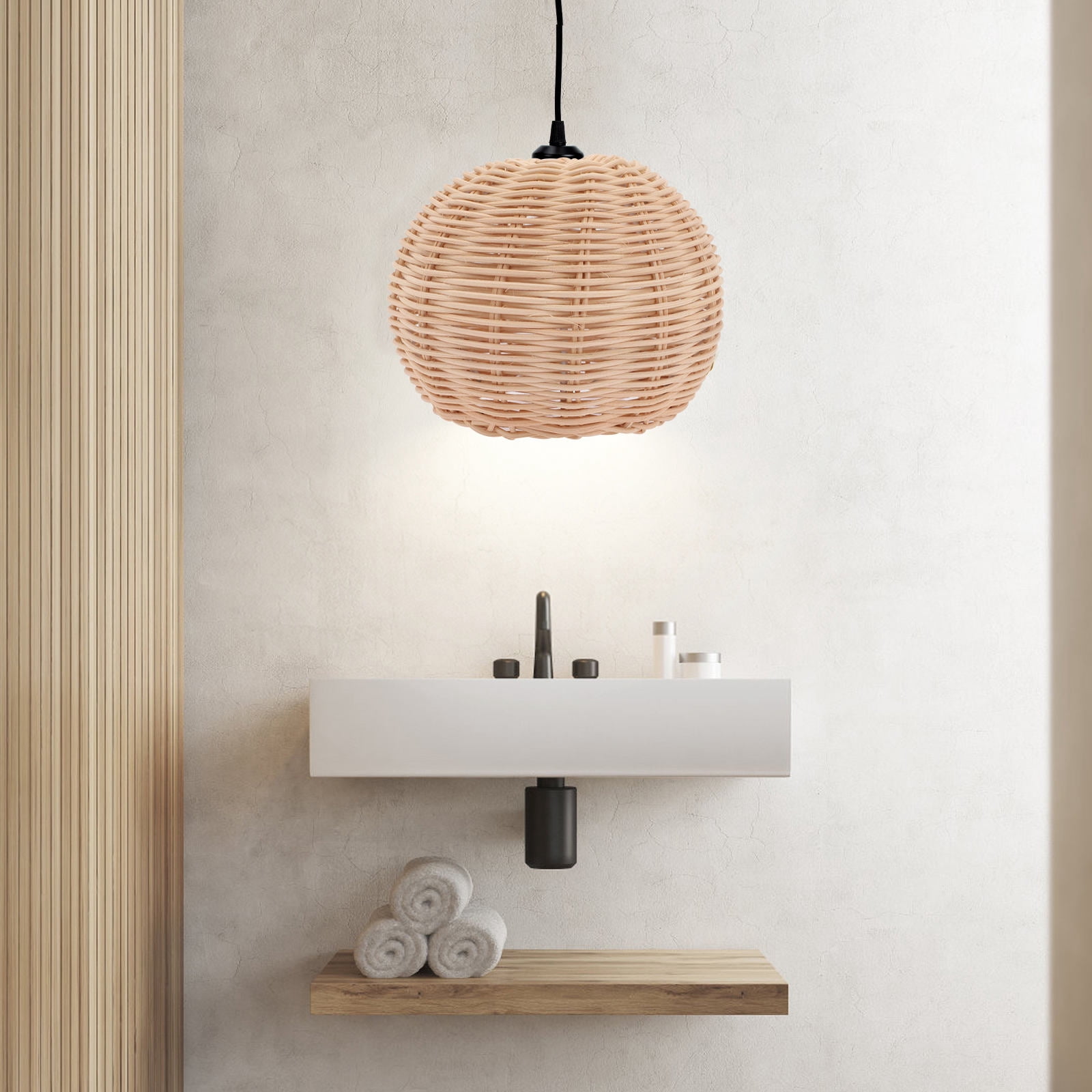 ORDDIART 1Set Rattan Woven Lamp Base for Standing Lamp Shade ...
