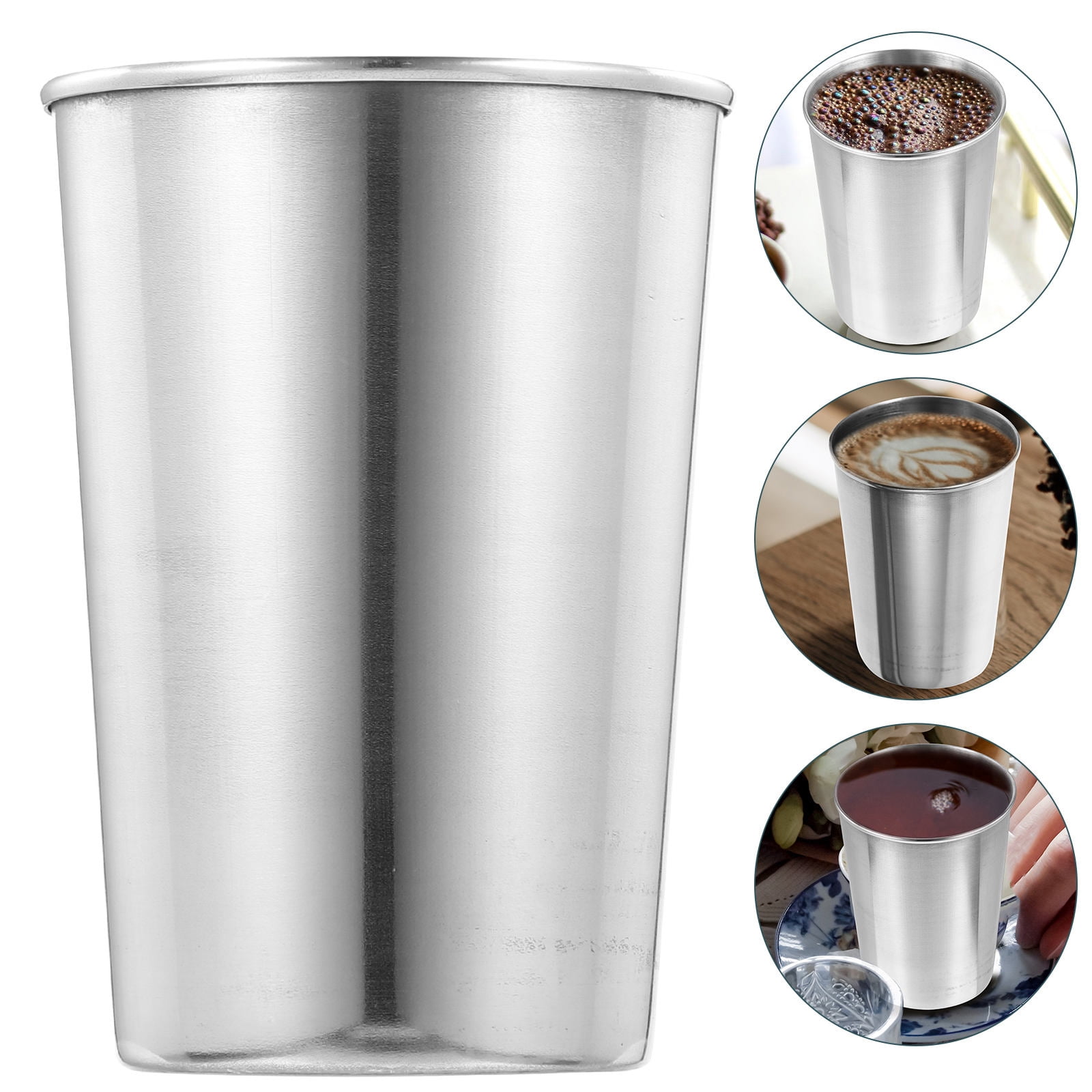 ORDDIART 1Set Rinse Cup Stainless Steel Cup Silver 8.50X6.00X6.00cm ...