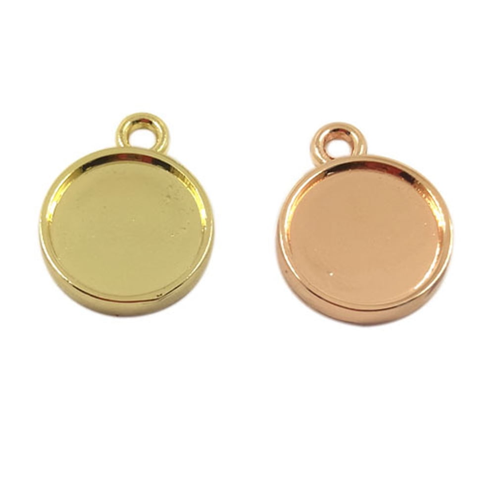ORDDIART 20Pcs Round Bezels For Jewelry Making Golden Copper Plating ...