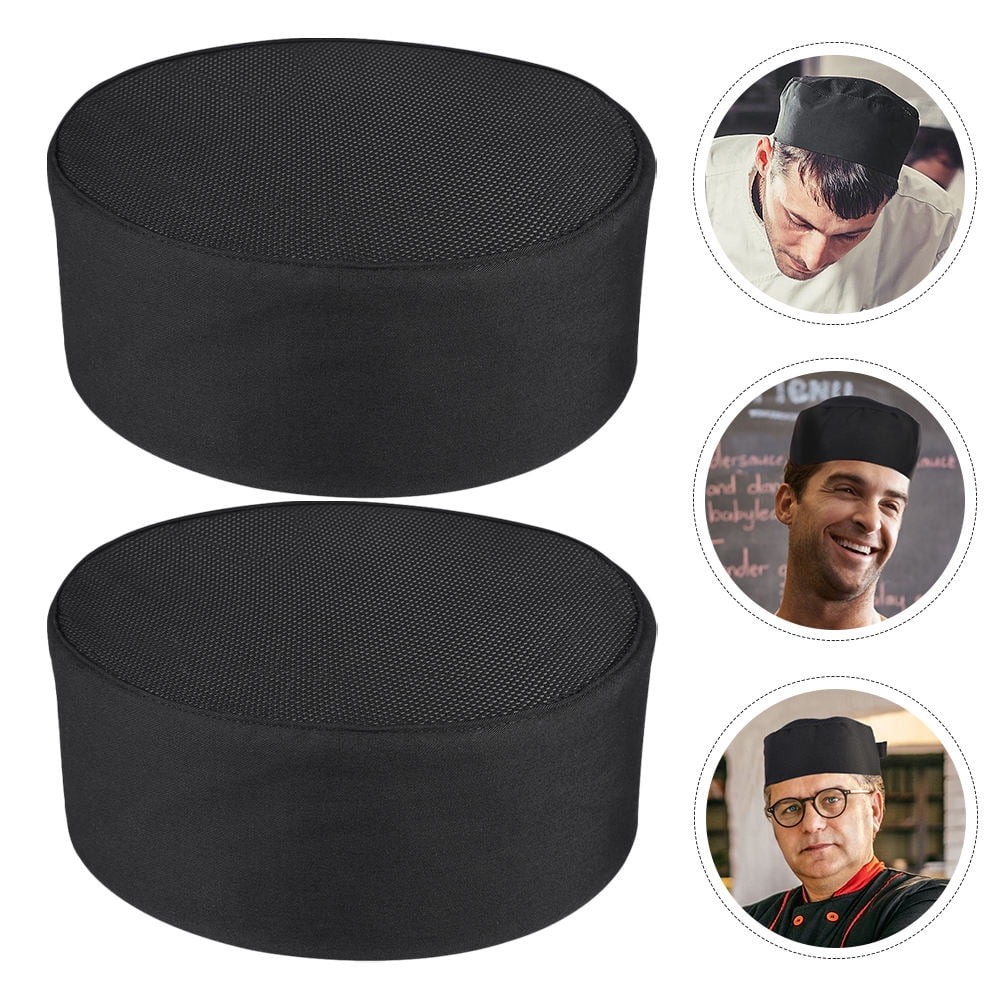ORDDIART 2Pack Chef Caps Black Cloth Combed Fabric Adjustable Size For ...