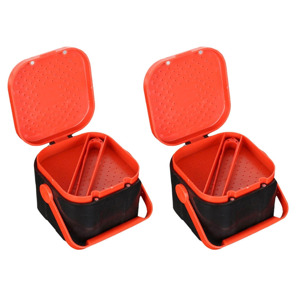 ORDDIART 2Pack Plastic Worm Storage Box Assorted Color 10X3.9In For ...