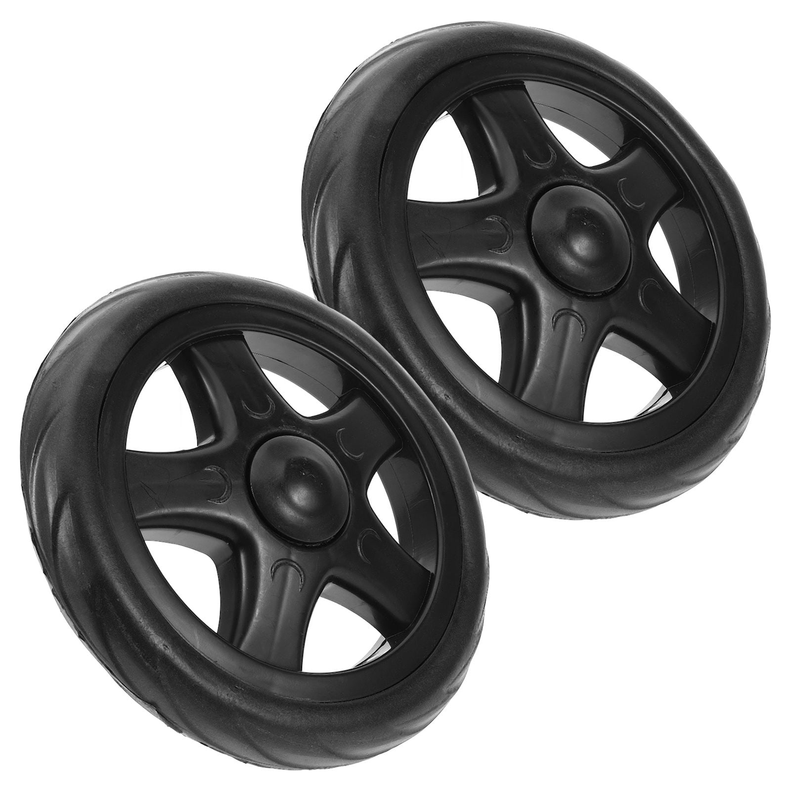 SOPOTUTU 2Pcs Black Small Cart Wheels for Shopping Basket and Utility ...