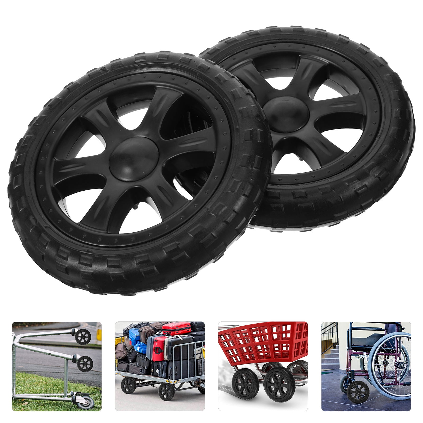 ORDDIART 2Pcs Black Snowflake Shaped Replacement Wheels For Small ...