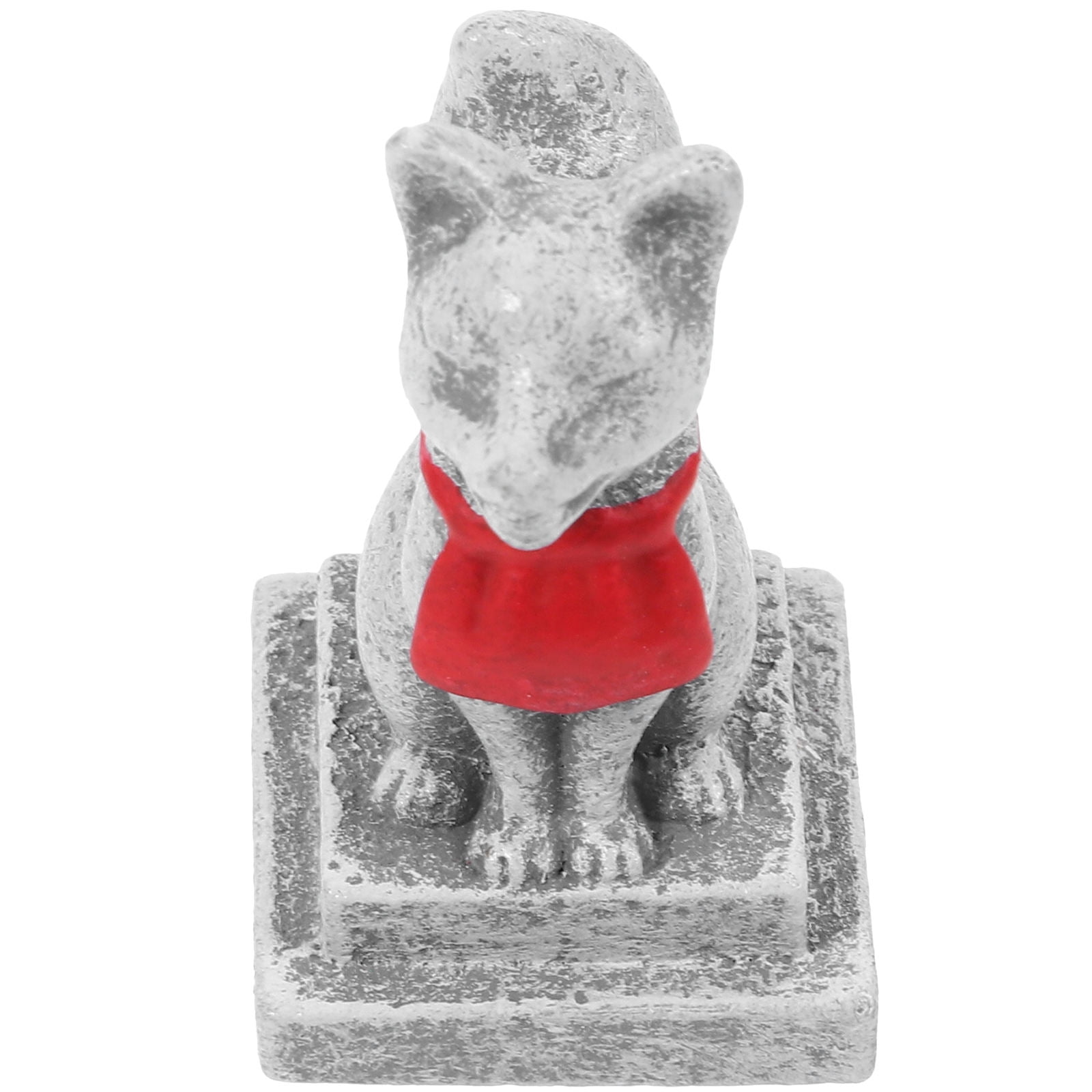 ORDDIART 2Pcs Bonsai Resin Craft Japanese Fox Figurine Grey for Tea Pet ...