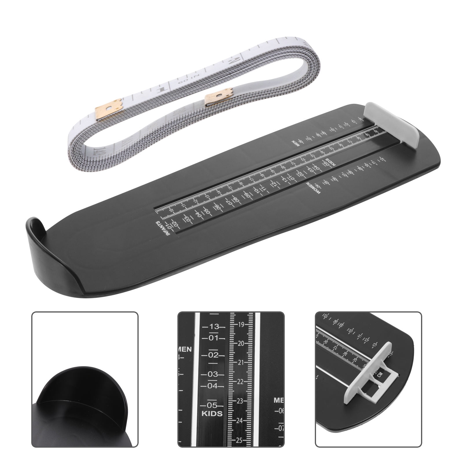 ORDDIART 2Pcs Foot Measuring Device Plastic Black For Accurate Foot ...