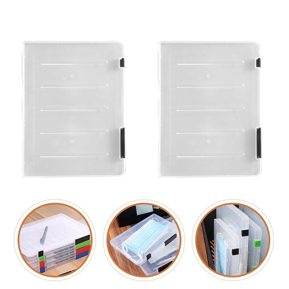 SOPOTUTU Portable Documents Box Paper Container Black 2Pcs for Home ...