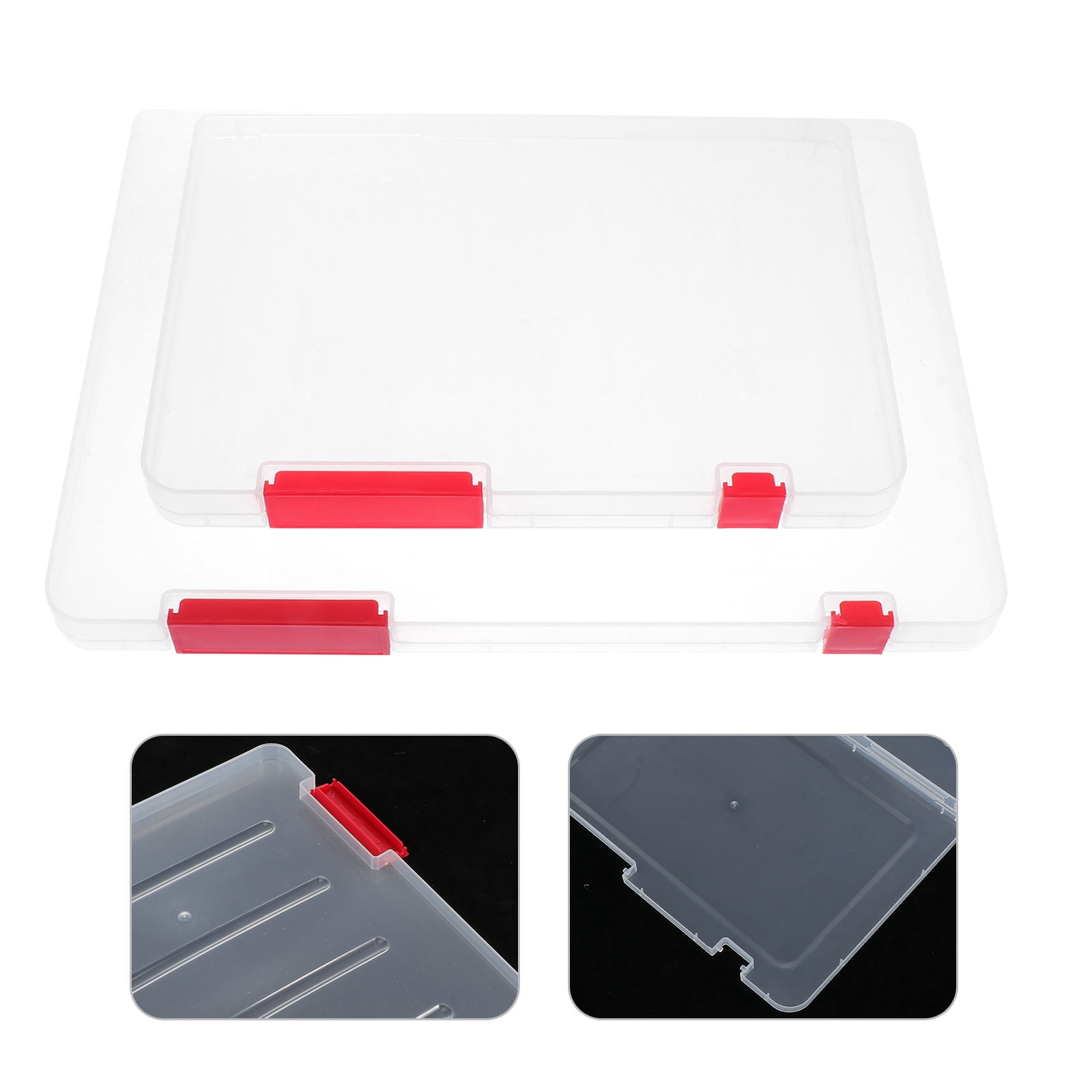SOPOTUTU Document Organizer Storage Boxes, Red, 2 Pack, File Storage ...