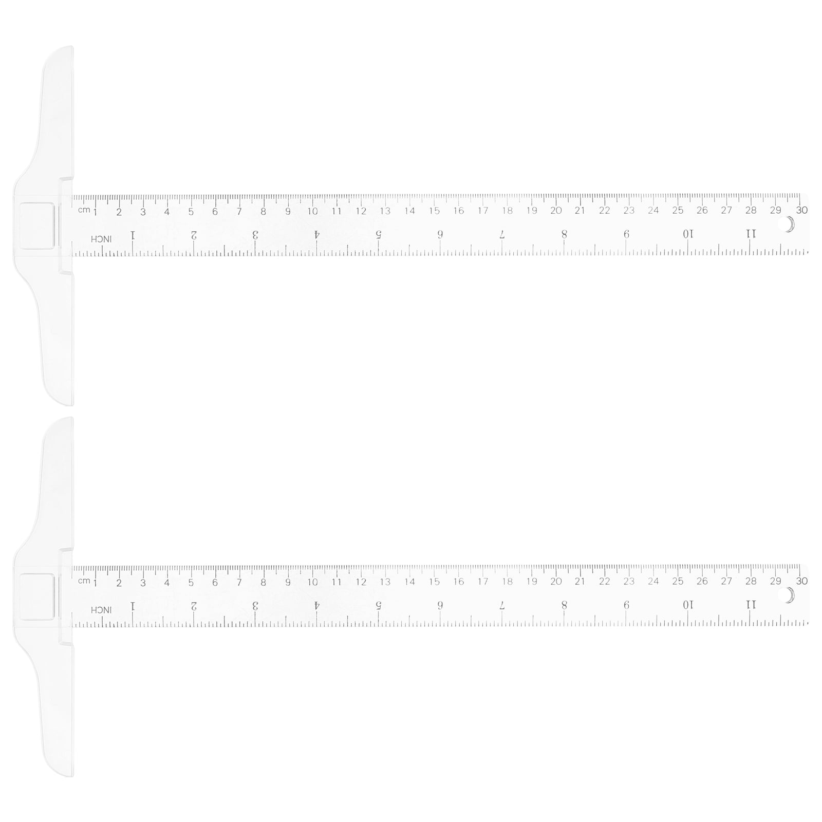 ORDDIART 2Set Transparent T Shape Ruler Plastic Measuring Tool for ...