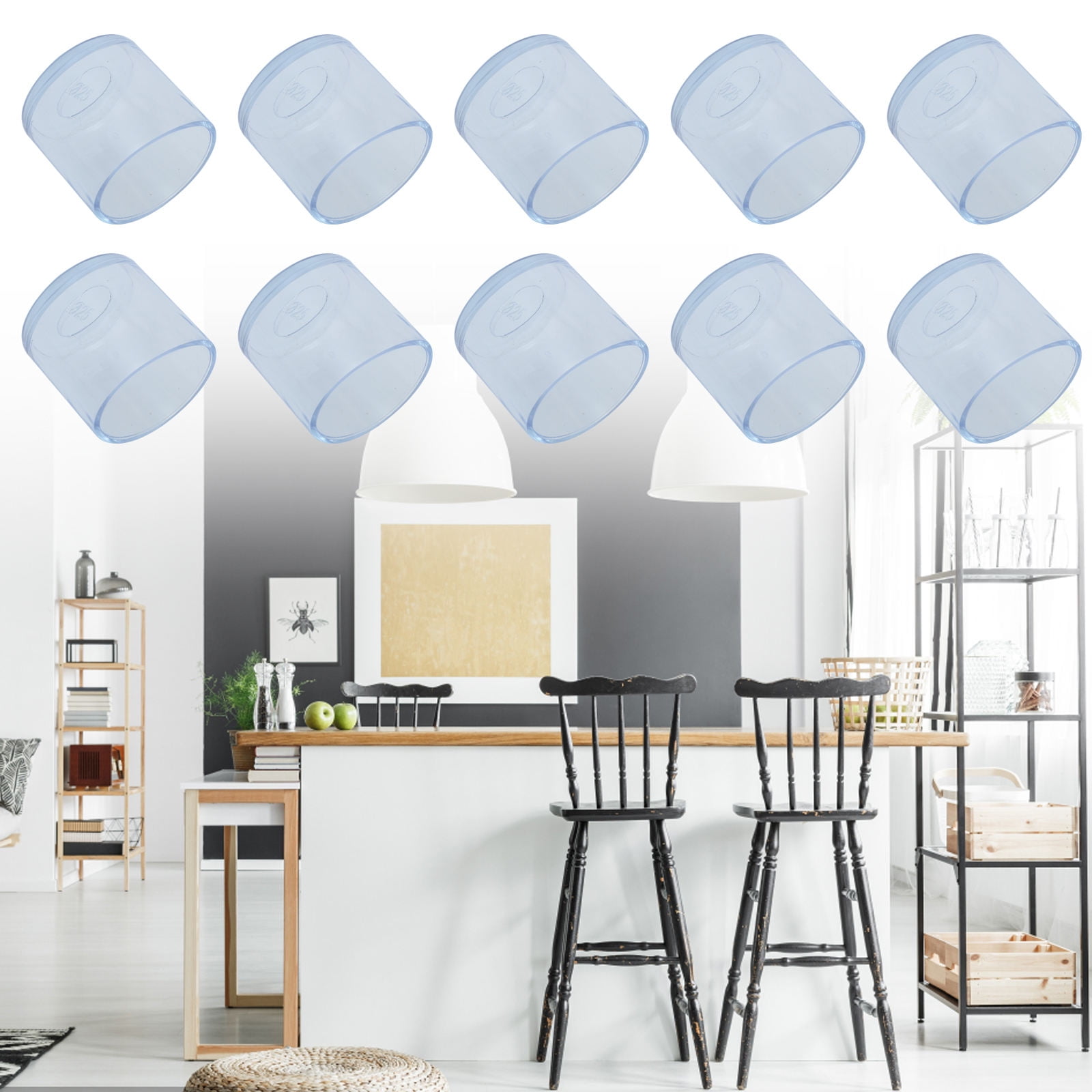 ORDDIART 32Pcs Chair Leg Floor Protectors Transparent Round Pvc ...