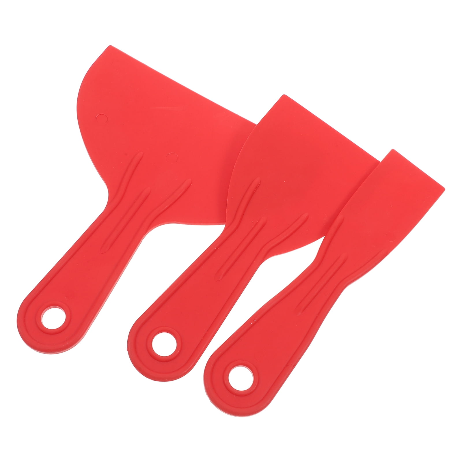 ORDDIART 3-Piece Red PVC Wall Putty Scraper Set for Drywall, , Mud, and ...