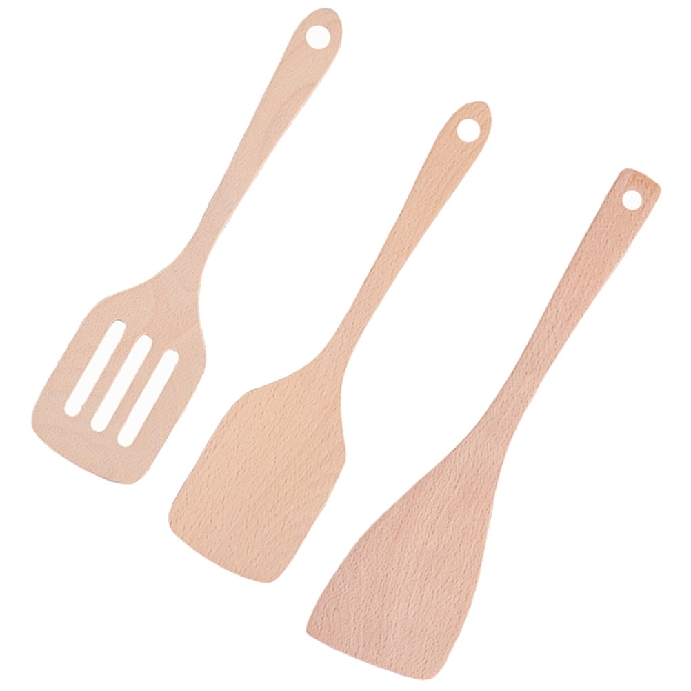 ORDDIART 3Pcs Spatula Set Wood Non-Scratch and Safe for Hot Surfaces ...