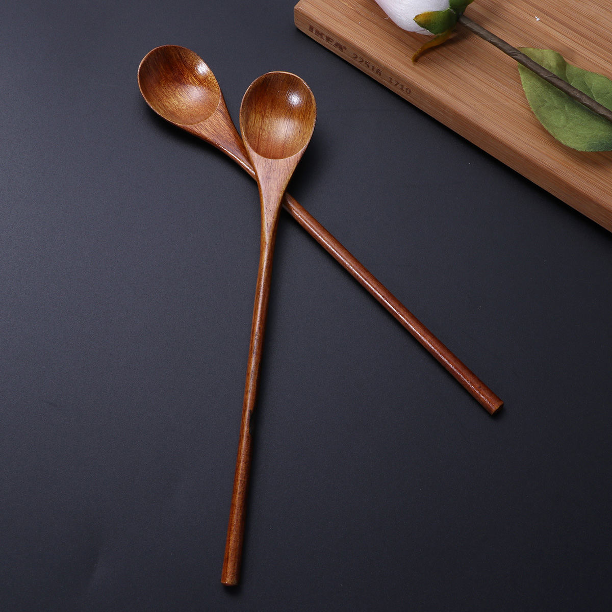 SOPOTUTU 3Set Kitchen Wood Spoons Light Brown for Cooking and Mixing ...