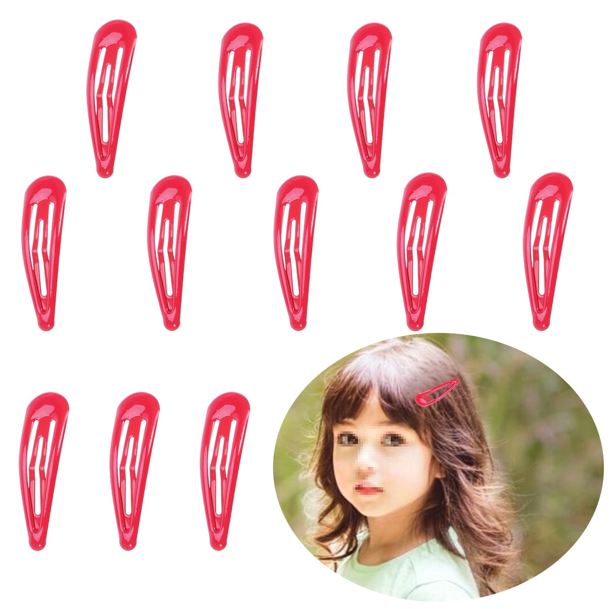 ORDDIART 50 Pcs Red Metal Epoxy Snap Hair Barrettes for Girls and ...