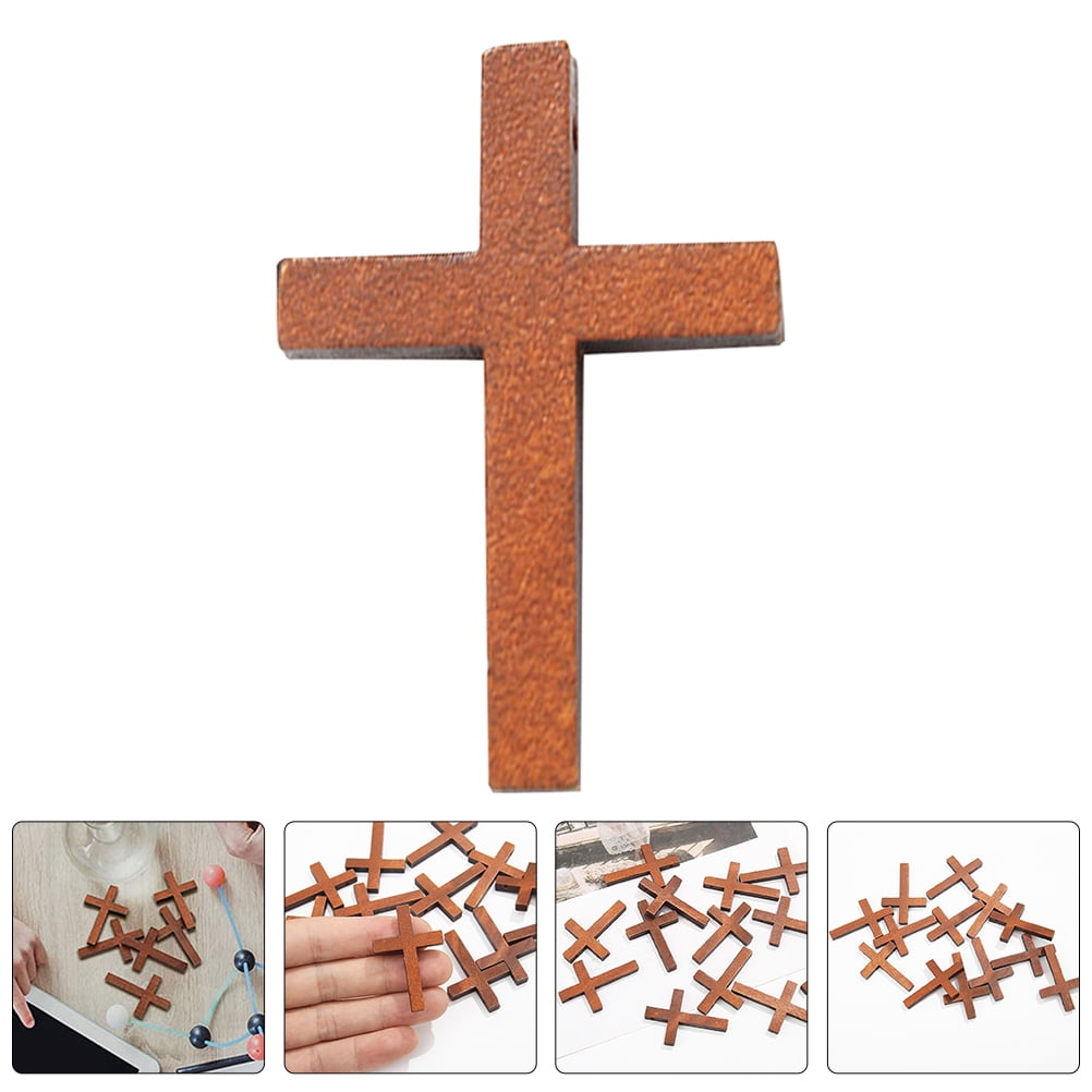 ORDDIART Natural Wooden Crosses for Craft Baubles and Party Pendants ...