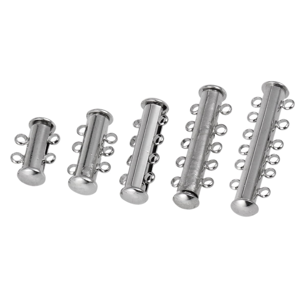 ORDDIART 5Pcs Multi Strand Slide Magnetic Tube Lock Clasp Silver Plated ...