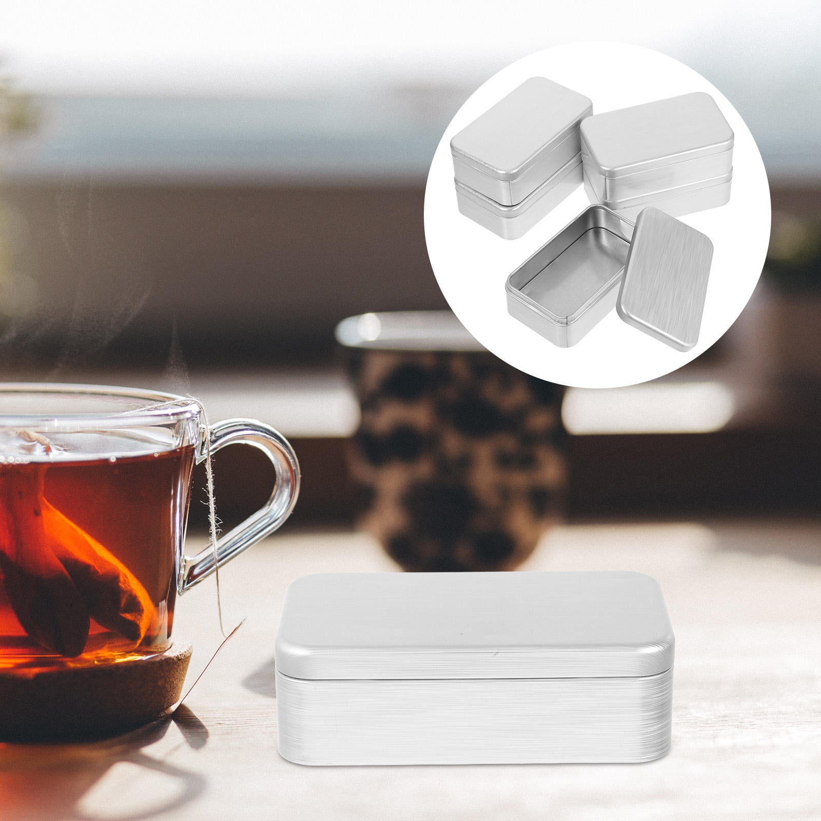 ORDDIART 5Pcs Tea Container Small Metal Container Silver Color For ...