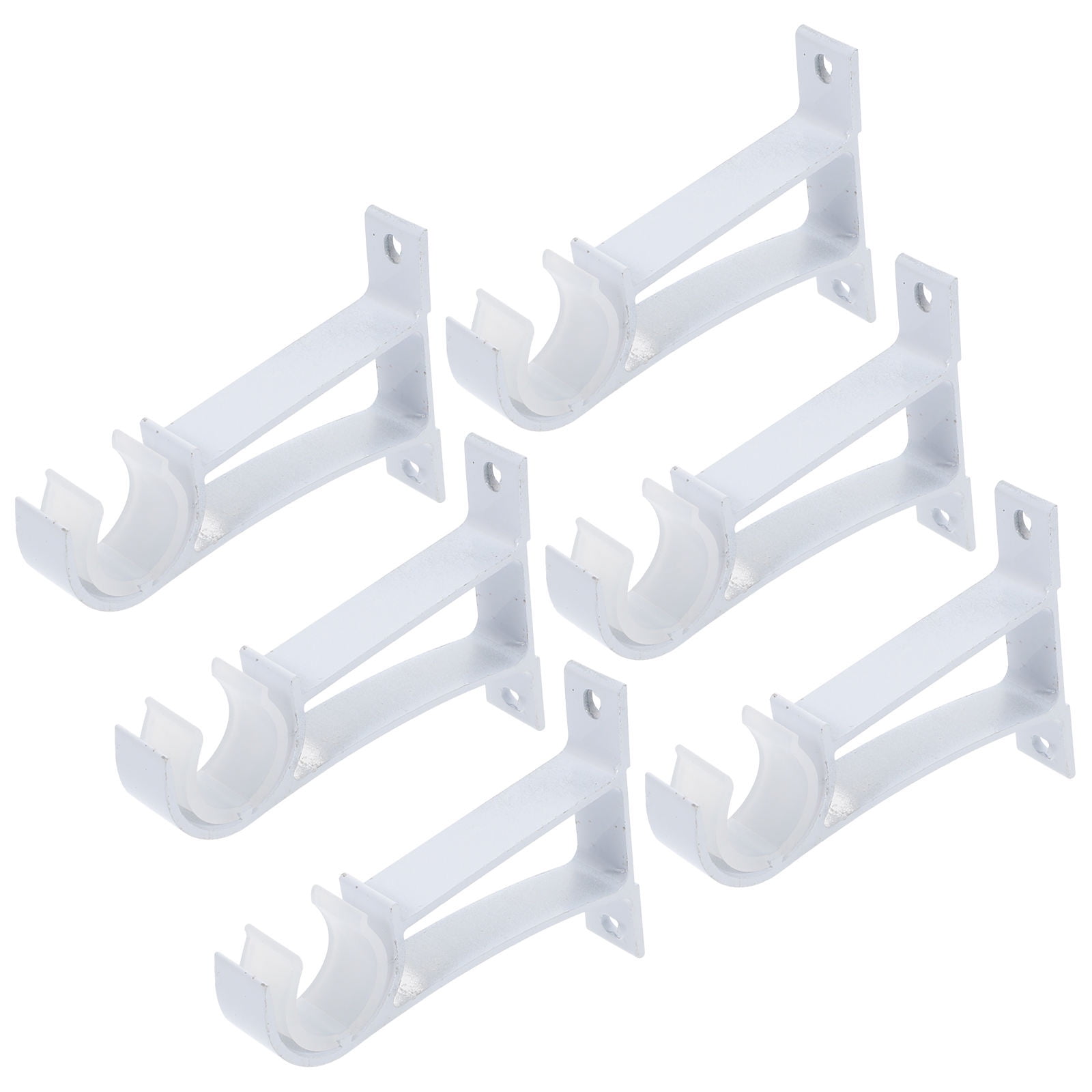 ORDDIART 6Pack White Curtain Rod Brackets Aluminum Alloy Rectangular ...