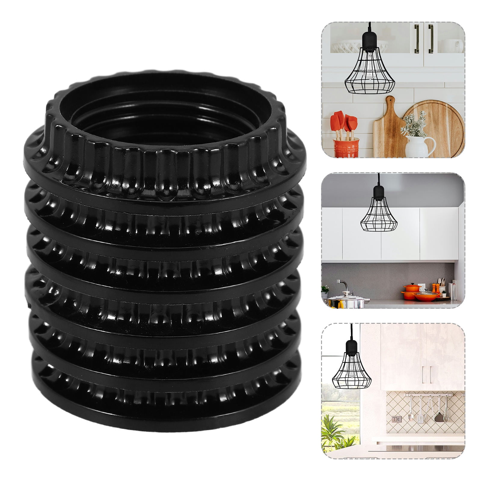 ORDDIART 6Pcs Black ABS Lamps Shade Rings for General Users 2.1X2.1X0 ...