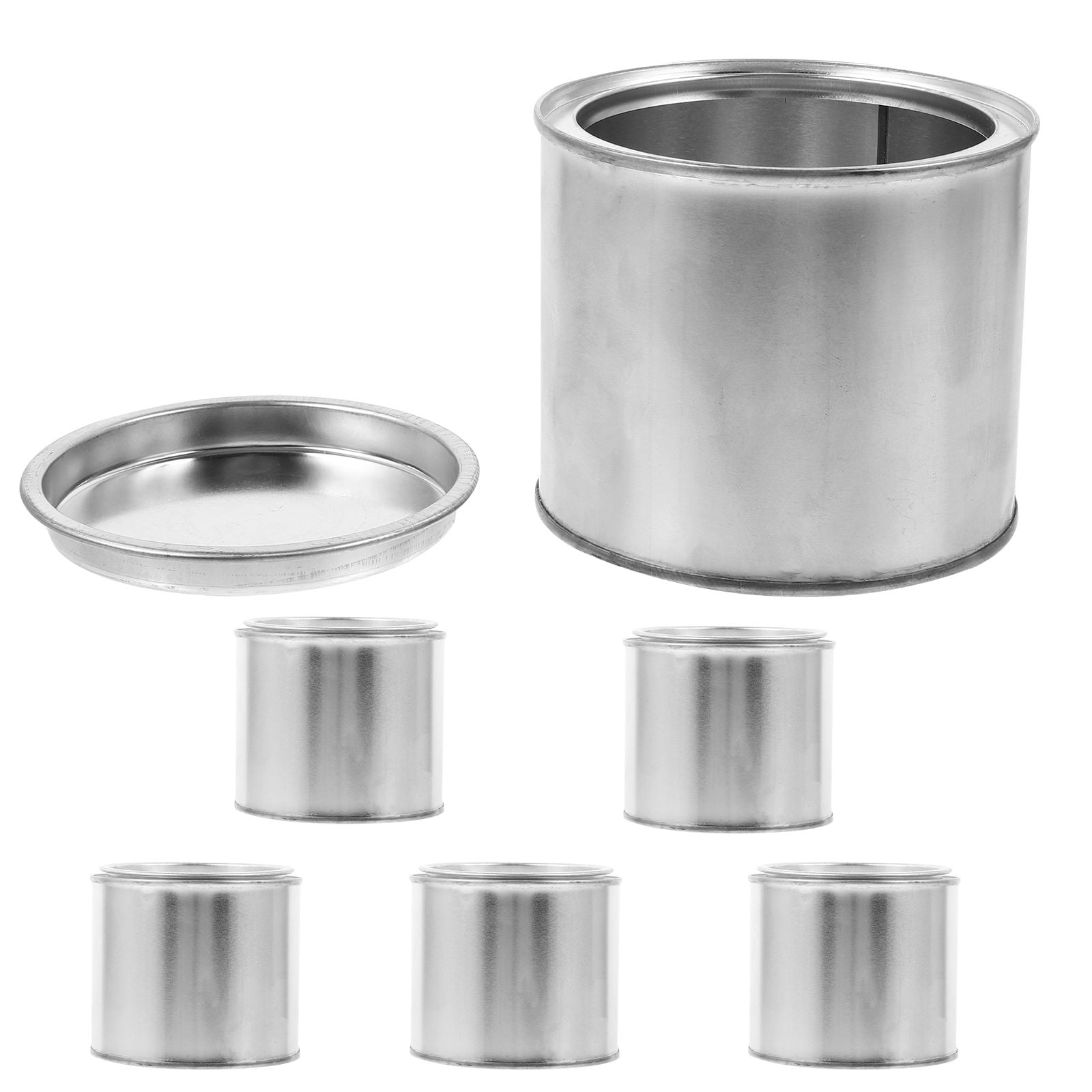 SOPOTUTU Other Place Use Iron Paint Storage Can Silver 6Pcs - Walmart.com