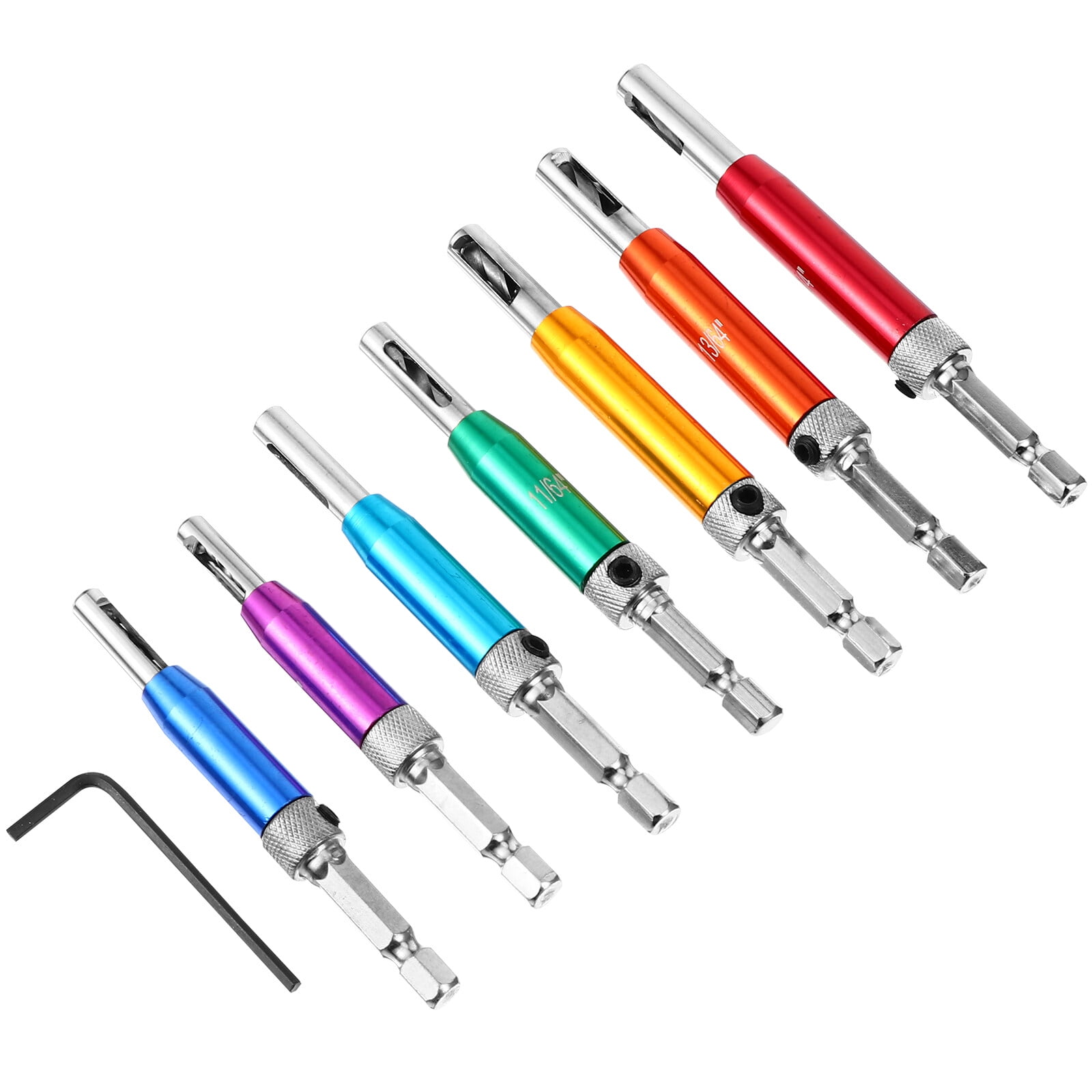 ORDDIART 7Pcs Hinge Drill Bits for Boring and Flat Drilling in Wood ...