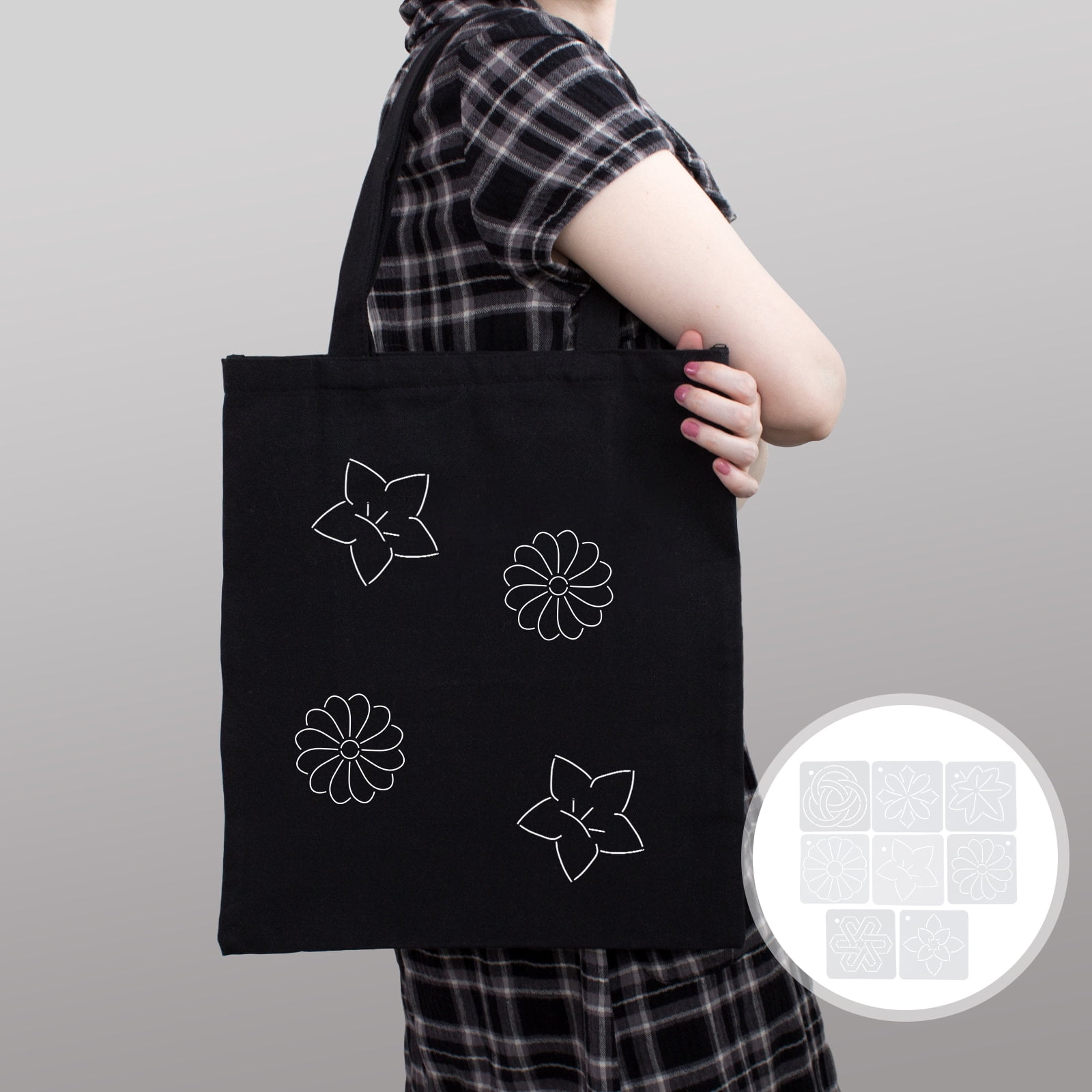 ORDDIART 8Pcs Quilting Stencil Kit for Fabric DIY White Plastic Square ...