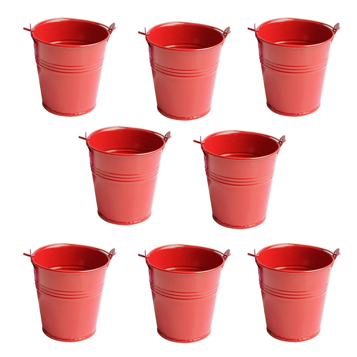 ORDDIART 8Pcs Small Metal Flower Pots Hanging Buckets for Garden ...