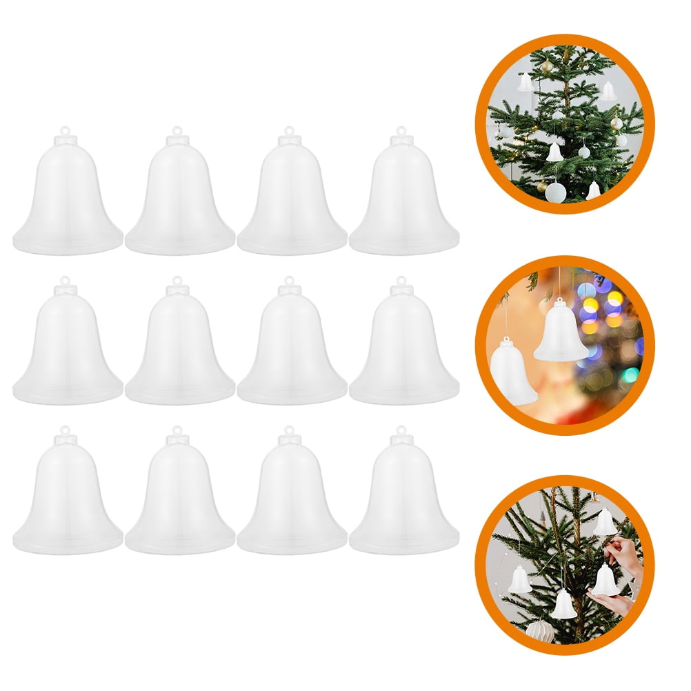 ORDDIART Clear Bell Shaped Fillable Ornaments 12Pcs for Christmas ...