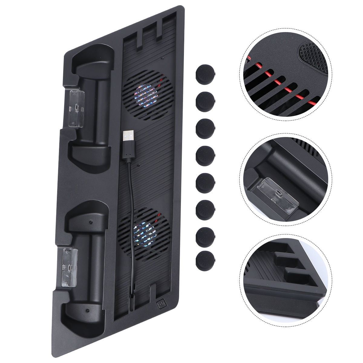 SOPOTUTU Console Charging Stand with Built in Fans USB Hub and Vertical ...