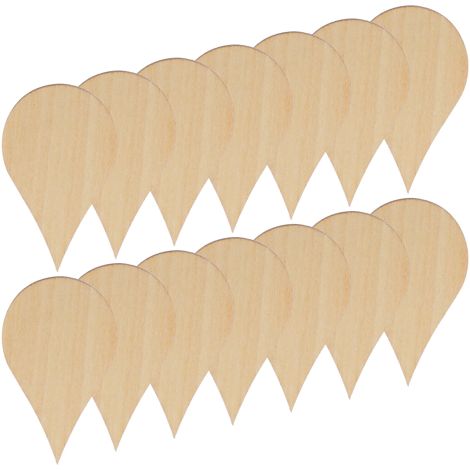 ORDDIART Craft Rain Drops Diy Water Drop Shape Wooden Chip 20Pack ...